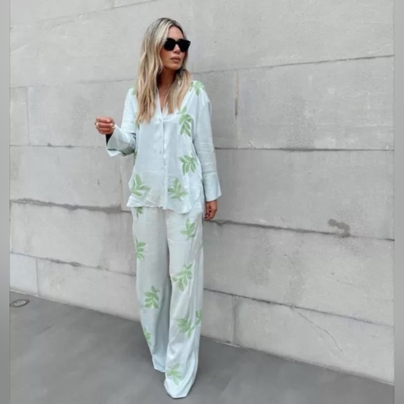Zara | Pants & Jumpsuits | Zara Embroidered Set | Poshmark